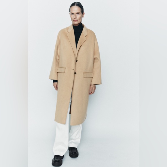 Zara | Jackets & Coats | Zara Double Faced Wool Blend Coat Zw ...